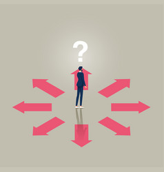 Confused business character making important Vector Image