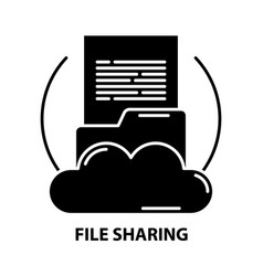 File sharing icon black sign with editable Vector Image