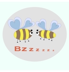 Cute bee with sign Royalty Free Vector Image - VectorStock