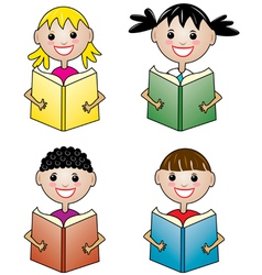 Cartoon children are learning Royalty Free Vector Image