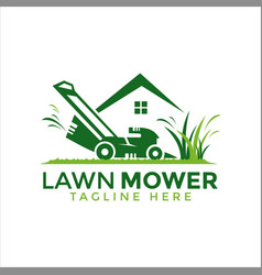 Lawn mower design template Royalty Free Vector Image