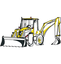 Bobcat mini excavator Royalty Free Vector Image