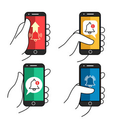 Push notifications rgb color icon Royalty Free Vector Image