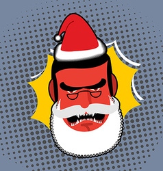 Angry Santa Claus Face Side View Royalty Free Vector Image