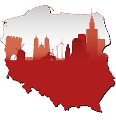 Detailed map of the poland Royalty Free Vector Image