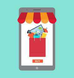 Ecommerce online shopping seamless background Vector Image