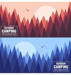 Mountains and forest wild nature landscape vector by Tarchyshnik ...