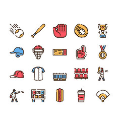 Icons baseball team Royalty Free Vector Image - VectorStock