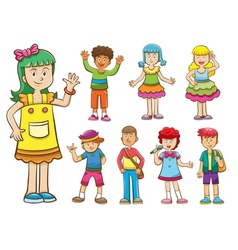 Happy kids of various nationalities Royalty Free Vector