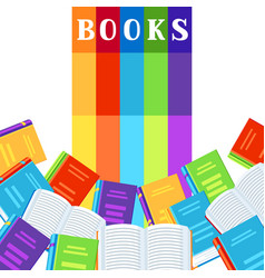 Education background with books in flat design Vector Image