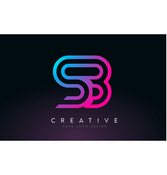 Sb creative modern logo design with orange Vector Image