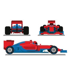 Cartoon red and blue sport racing car Royalty Free Vector