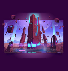 Spaceship interstellar station on alien planet Vector Image