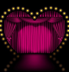 Performance stage with lightbulb glowing backdrop Vector Image