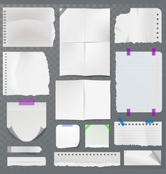 Torn notebook paper ripped edges note sheets Vector Image