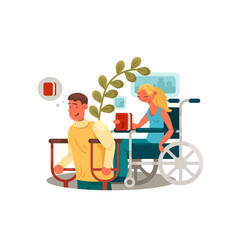 People with disabilities and friends disable Vector Image