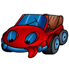 Cartoon funny red car Royalty Free Vector Image