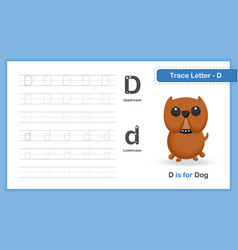 Trace letter-r a-z animal hand writing practice Vector Image