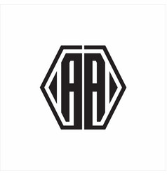 Aa logo with circle rounded negative space design Vector Image