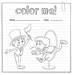 Basic colors educational worksheet for coloring Vector Image