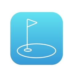 Golf hole and flag hand drawn outline doodle icon Vector Image