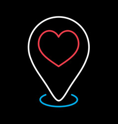 Map pointer with heart icon Royalty Free Vector Image