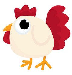 Brown chicken with happy face Royalty Free Vector Image