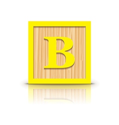 Wooden cube with letters abc Royalty Free Vector Image