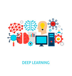 Deep learning white poster Royalty Free Vector Image