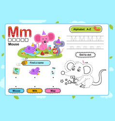 Abc chart with pictures english alphabets Vector Image