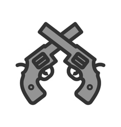 Cowboy mascot aiming the guns Royalty Free Vector Image