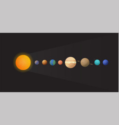 Colorful solar system with nine planets Royalty Free Vector