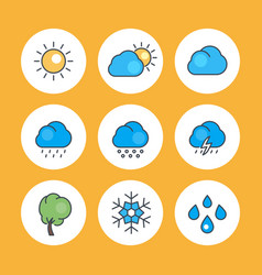 Set cards with cute baby weather Royalty Free Vector Image
