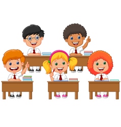 Cartoon children are learning Royalty Free Vector Image