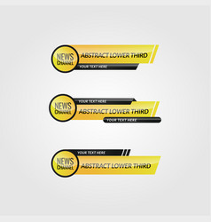 Modern lower third collection gold color Vector Image