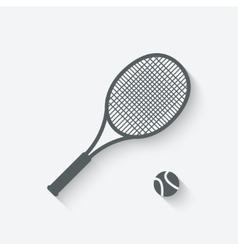 Object tennis racket and ball Royalty Free Vector Image