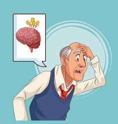 Man brain injury character Royalty Free Vector Image