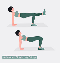 Advanced single leg bridge exercise Royalty Free Vector