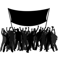 Crowd people silhouette transparent protest Vector Image