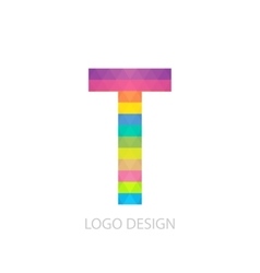 Letter t with flow drops colors Royalty Free Vector Image