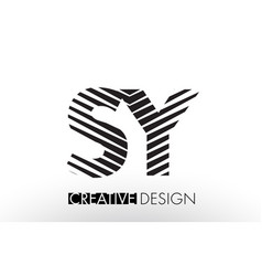 Red and black sy s y letter logo design creative Vector Image