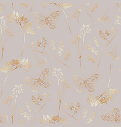 Flower pattern rose gold elegant background Vector Image