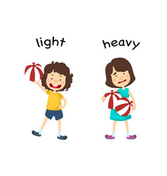 Opposite words heavy and light Royalty Free Vector Image