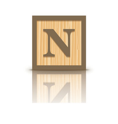 Wooden cube with letters abc Royalty Free Vector Image