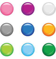 Shiny glowing buttons and icons Royalty Free Vector Image