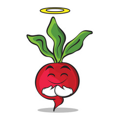 Smile face radish character cartoon collection Vector Image