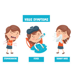 Kid infected virus Royalty Free Vector Image - VectorStock