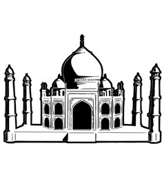 Taj mahal drawing sketch Royalty Free Vector Image
