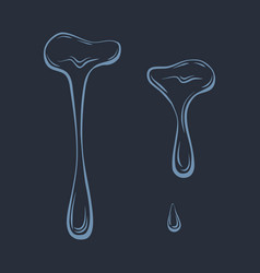Dripping liquid outline contoured Royalty Free Vector Image