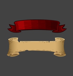 Blue and red ribbons on transparent background Vector Image